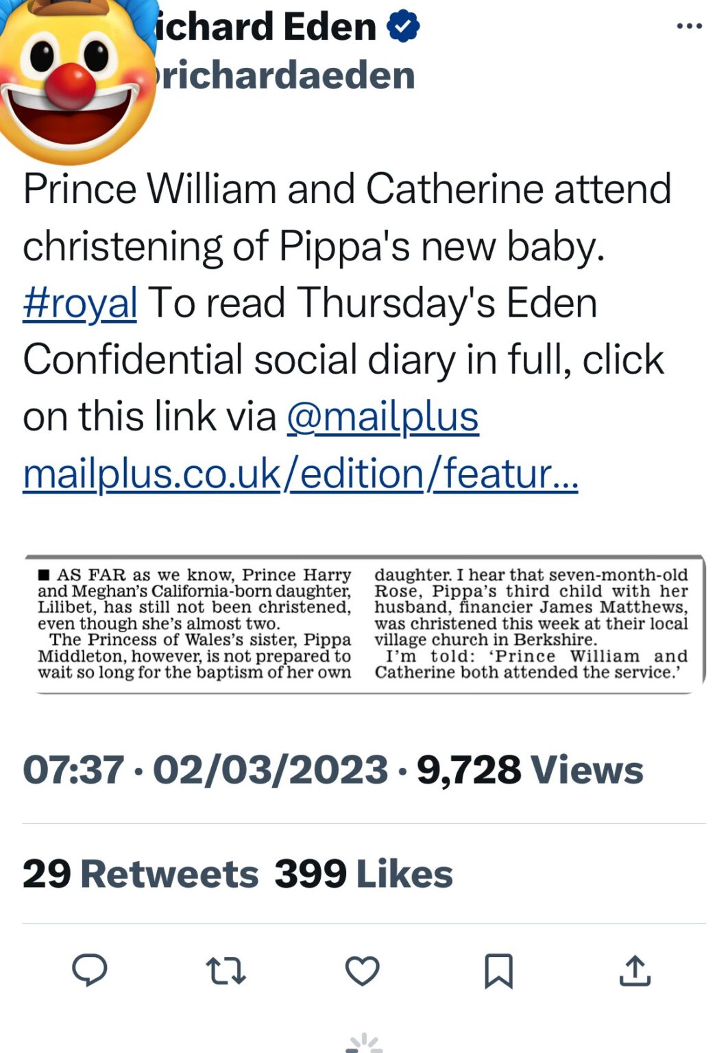 Catherine and William Attend Christening of Pippa’s Baby Rose at ...