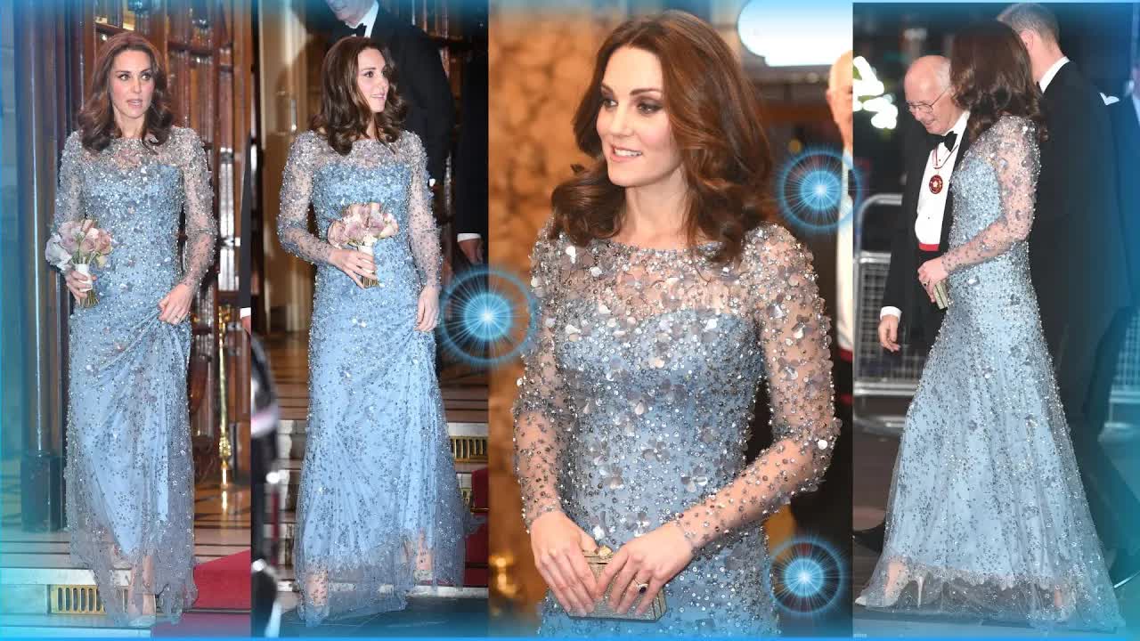 Princess Catherine Shines in Icy Blue Gown at Royal Variety Performance ...