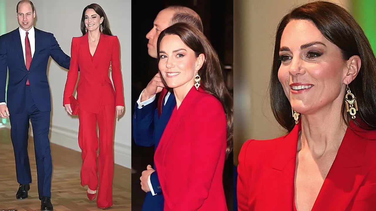 Princess Kate Turns Heads in Stunning Scarlet Trouser Suit at Star ...